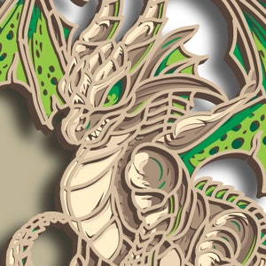 Dragon Multilayer SVG/ Dragon Cut File/ 3D Layer/ Plywood Cutting ...