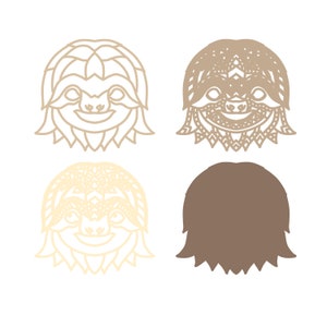 Sloth Multilayer SVG/ Sloth Cut File/ 3D Layer/ Plywood Cutting/ Paper ...
