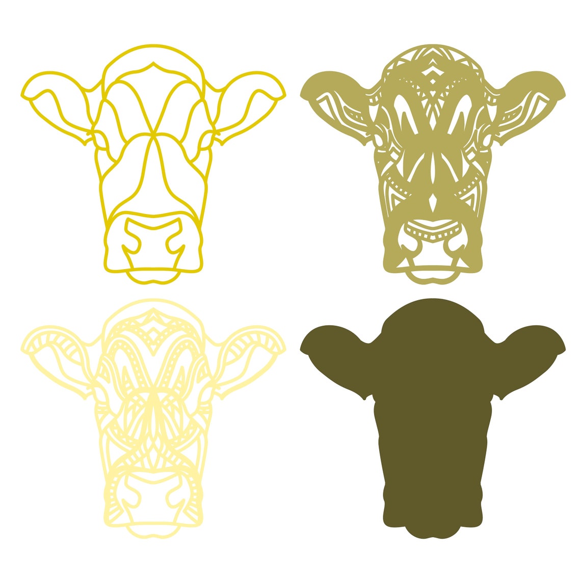 Cow Multilayer SVG/ Cow Cut File/ 3D Layer/ Plywood Cutting/ - Etsy