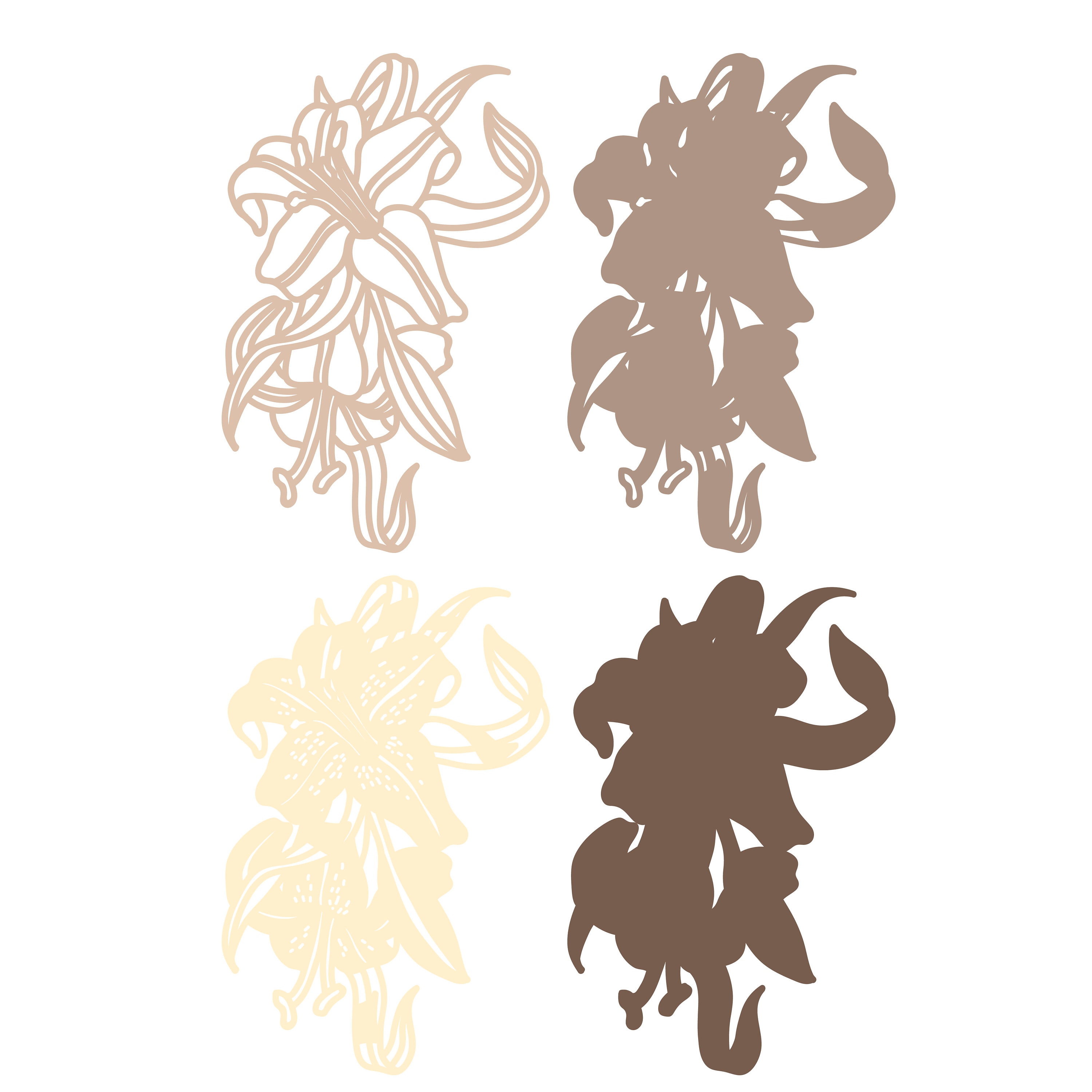 Lilies Multilayer SVG/ Lilies Cut File/ 3D Layer/ Plywood - Etsy