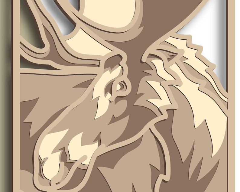 Moose Multilayer SVG. Laser Cut File. Layer Construction. Plywood ...