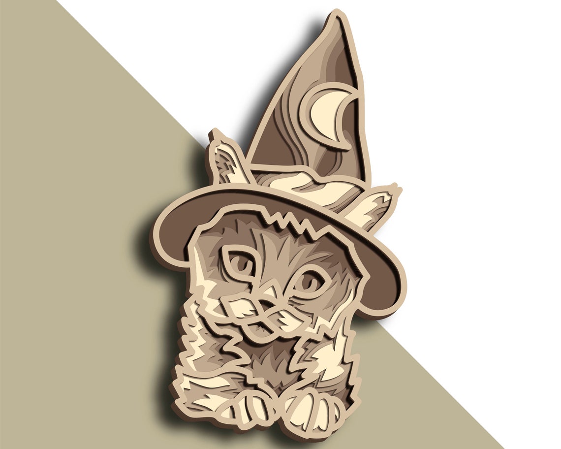 Cat Multilayer SVG/ Cat Cut File/ 3D Layer/ Plywood Cutting/ | Etsy