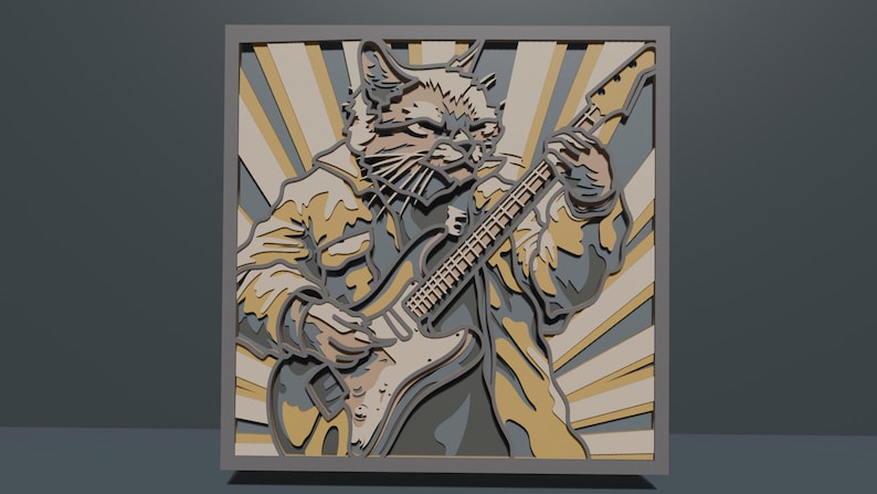 Cat Guitar Multilayer SVG. Laser Cut File. Layer Construction. Plywood ...