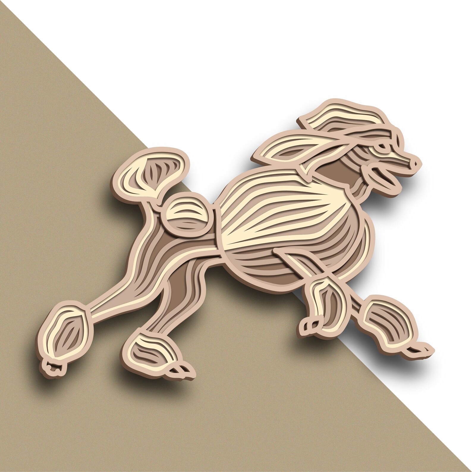 Poodle Multilayer SVG/ Poodle Cut File/ 3D Layer/ Plywood - Etsy