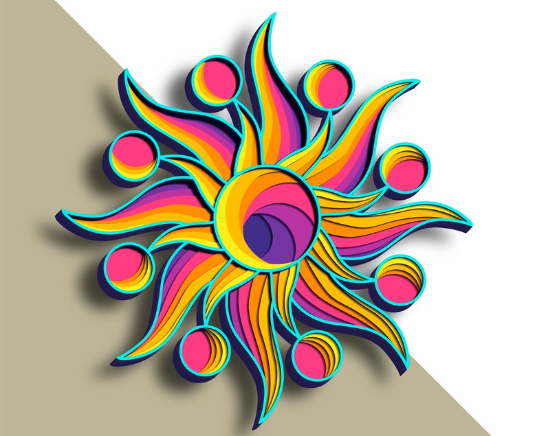 Sun Multilayer SVG/ Sun Cut File/ 3D Layer/ Plywood Cutting/ - Etsy