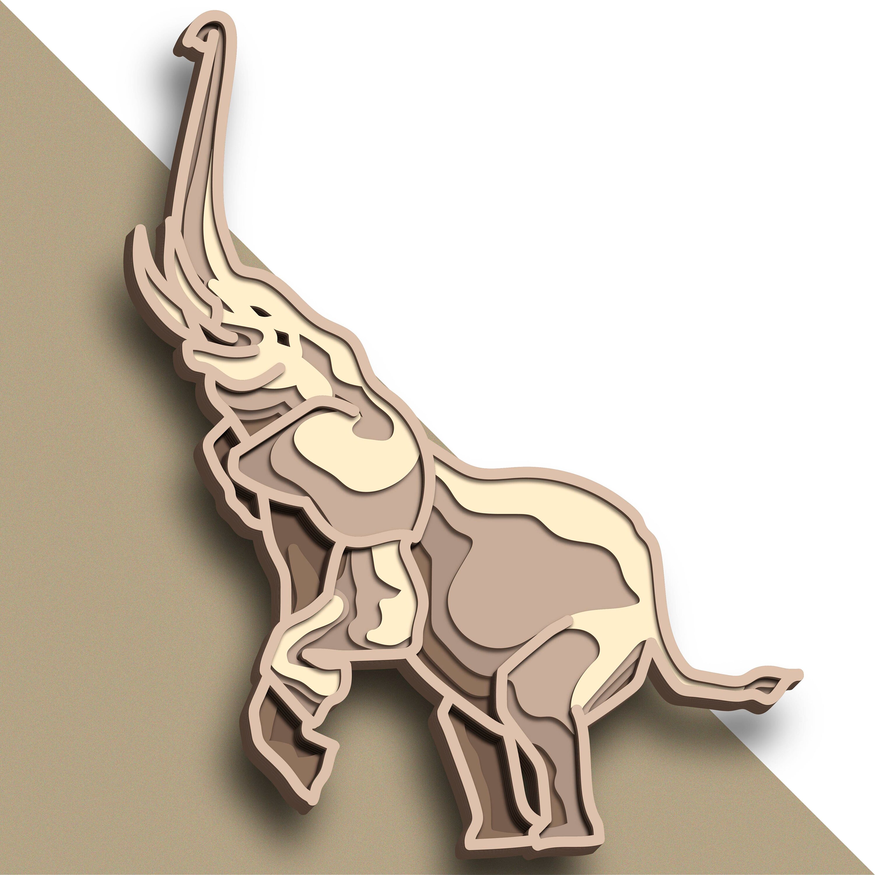 Elephant Multilayer SVG/ Elephant Cut File/ 3D Layer/ Plywood - Etsy