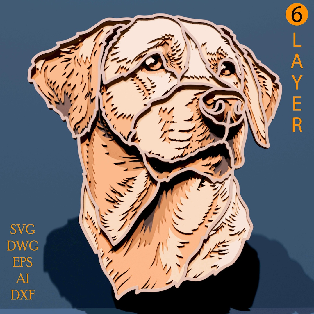 Labrador Multilayer SVG. Laser Cut File. Layer Construction. Plywood ...