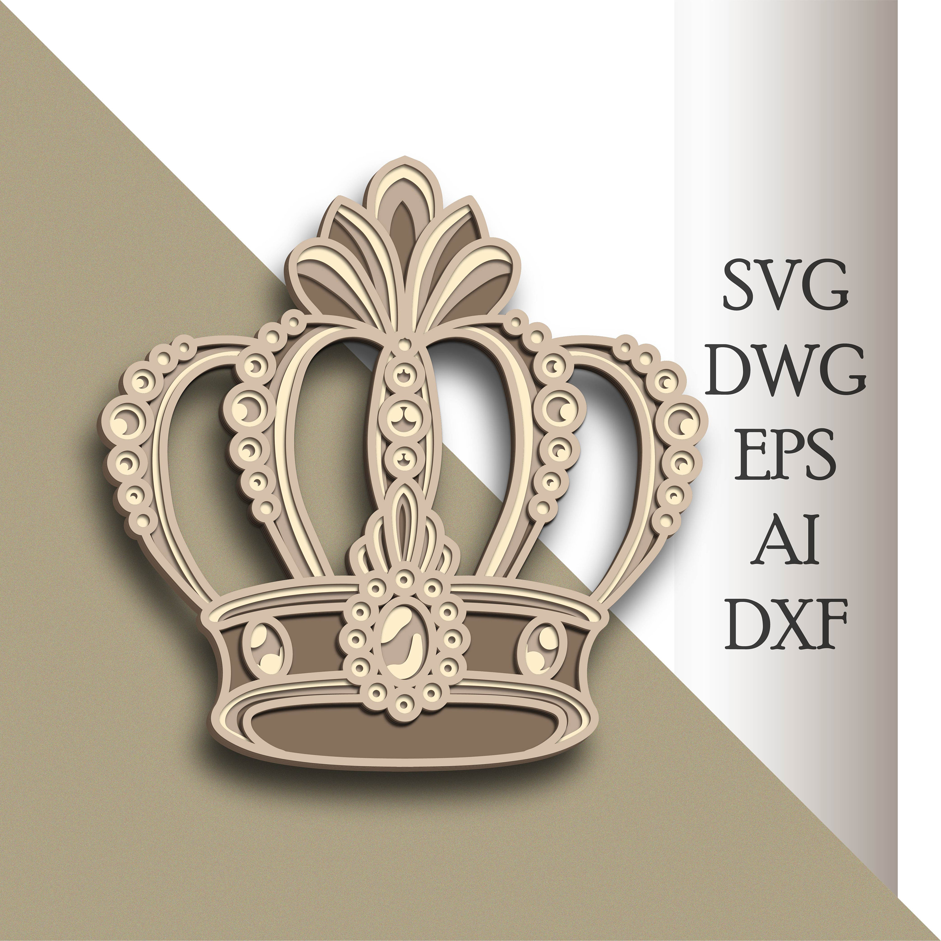 Crown Multilayer SVG/ Crown Cut File/ 3D Layer/ Plywood - Etsy UK