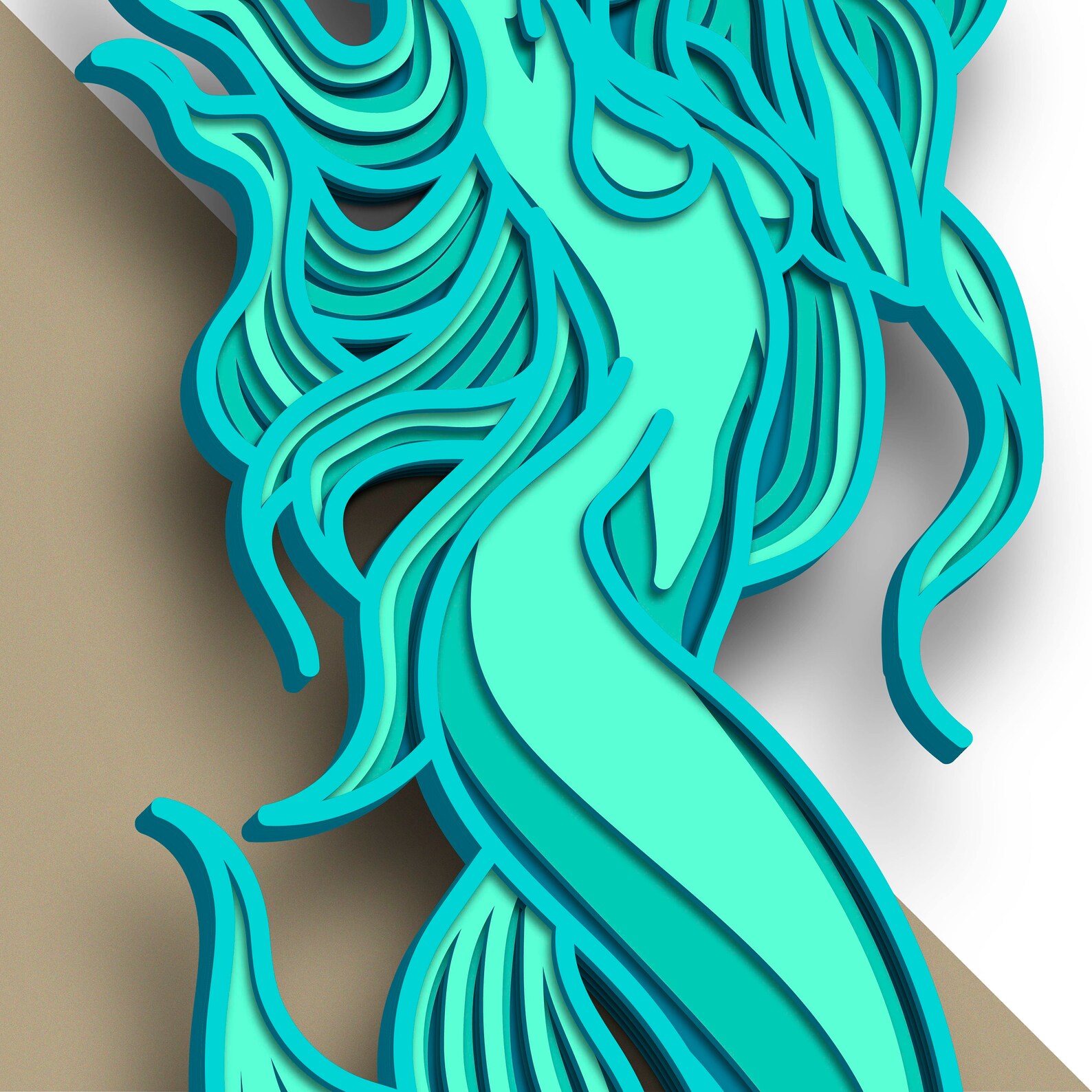 Mermaid Multilayer SVG/ Mermaid Cut File/ 3D Layer/ Plywood - Etsy