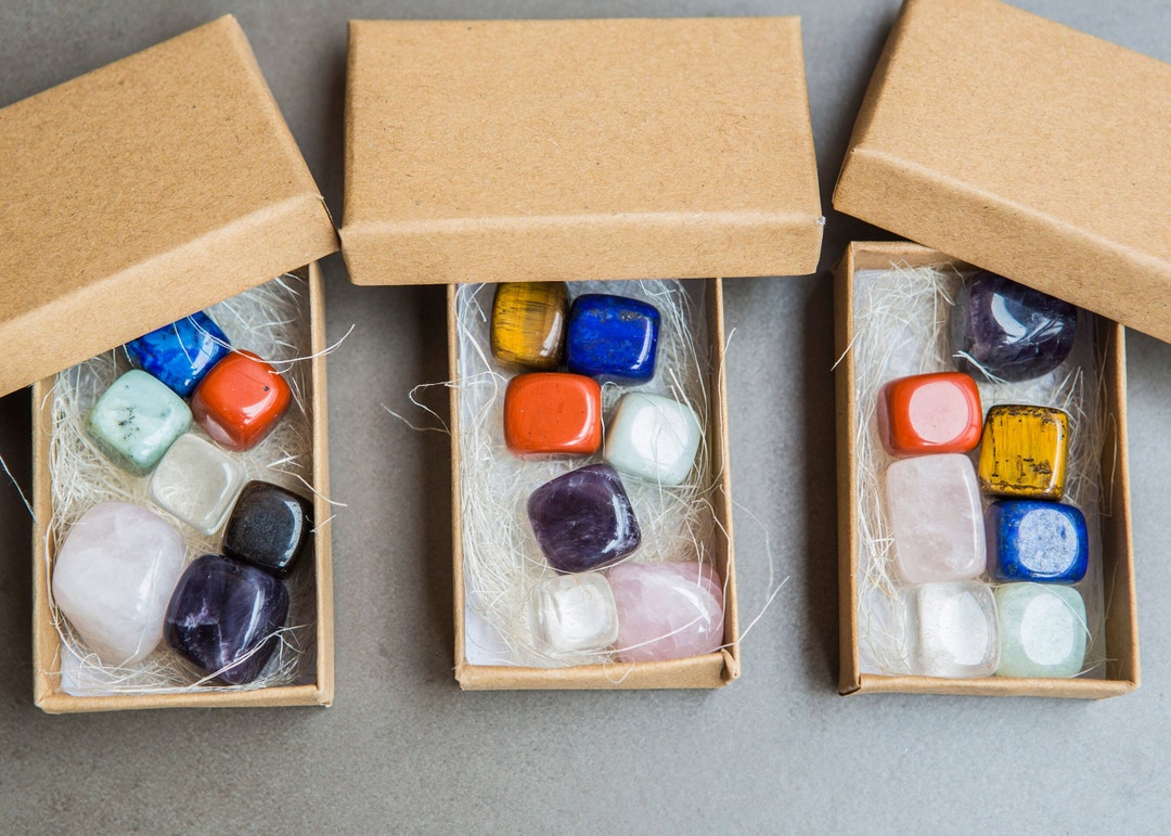 7 Chakra Stone Set, Natural Stones Chakra Gift Set, Chakra Crystals ...