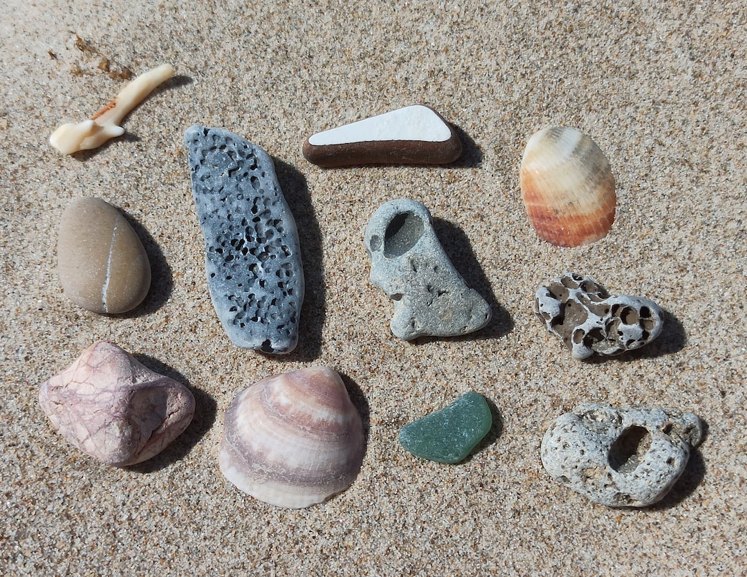 Beach Stones SET, Mix Beach Pebbles Set, Wish Stone, Healing Crystal ...