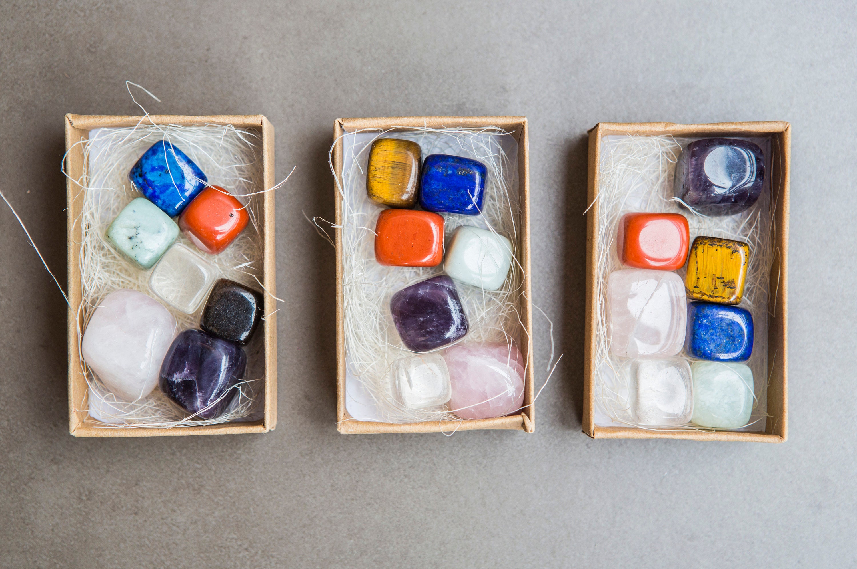 7 Chakra Stone Set, Natural Stones Chakra Gift Set, Chakra Crystals ...