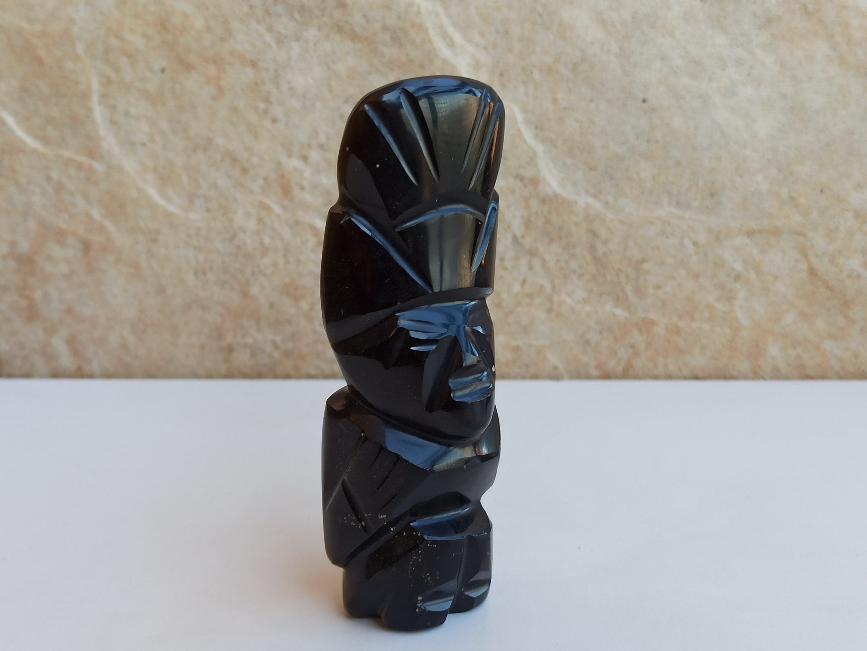 Black Obsidian Inca God Figurine Obsidian Skull Huge Carved - Etsy