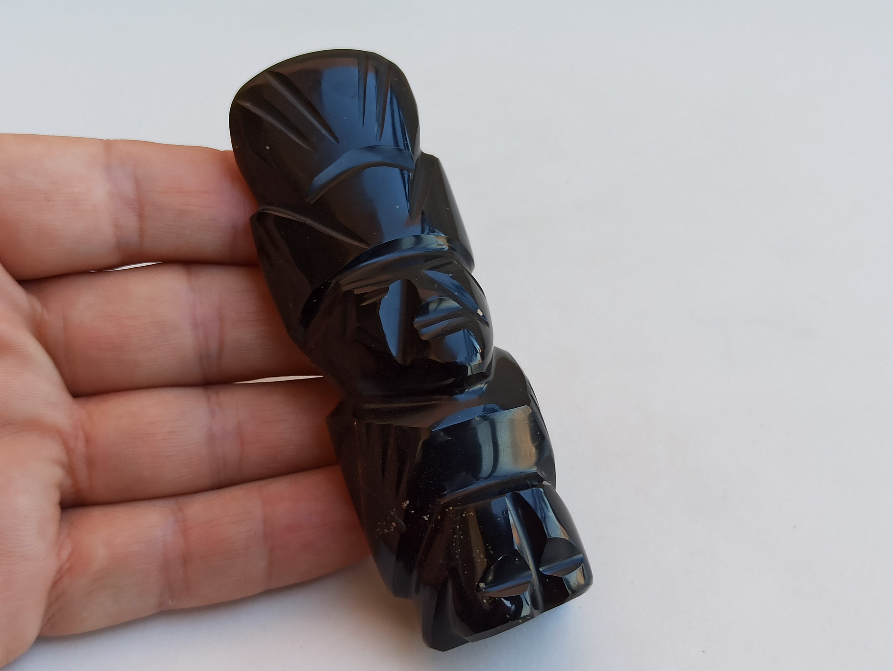 Black Obsidian Inca God Figurine Obsidian Skull Huge Carved - Etsy