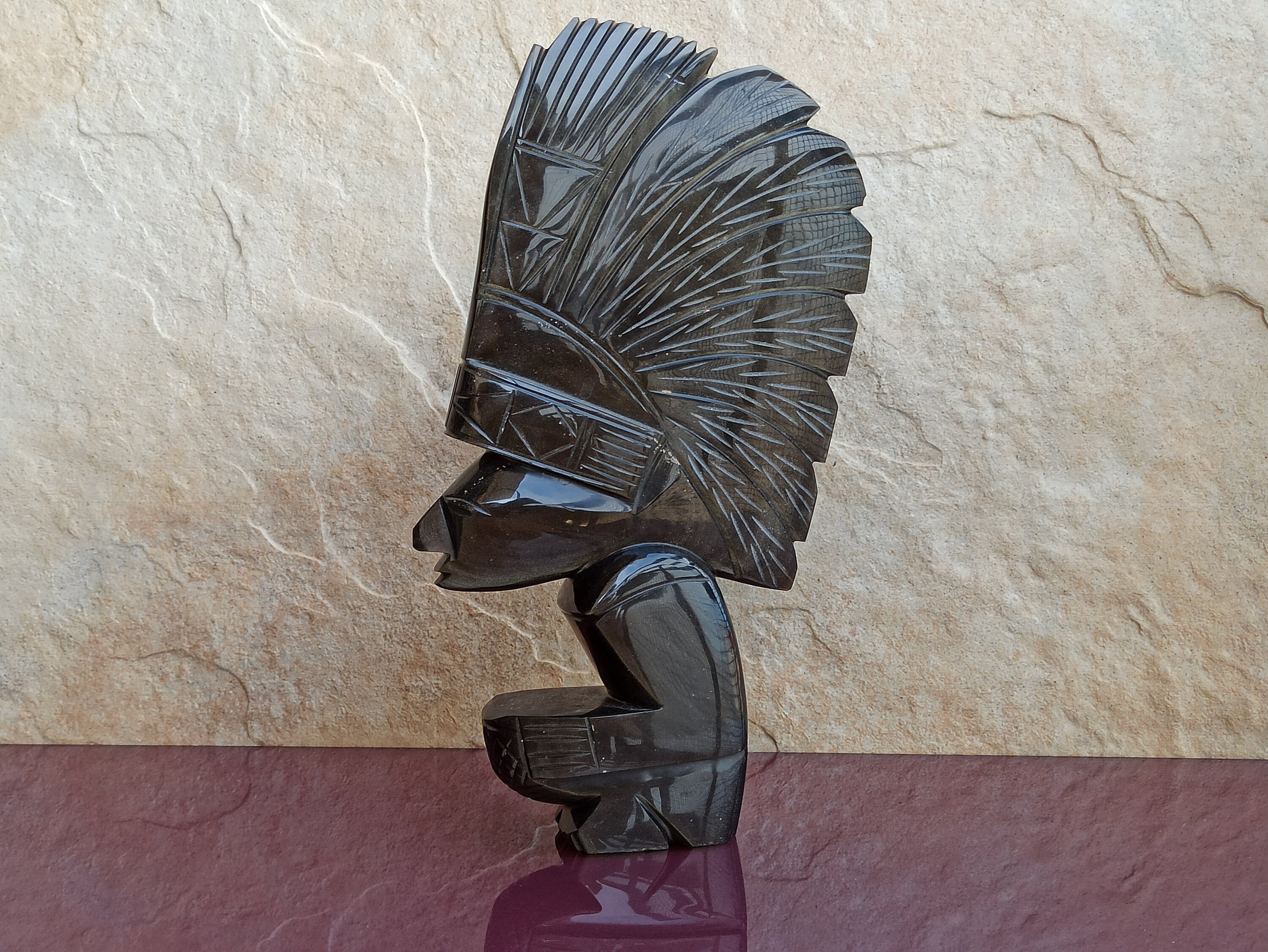 Black Obsidian Inca God Figurine, Obsidian Skull Huge, Carved Crystal ...