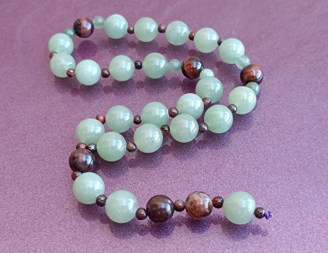 Rosary Jade and Bull's Eye, Jade Rosary, Religious Necklace, Rosary ...