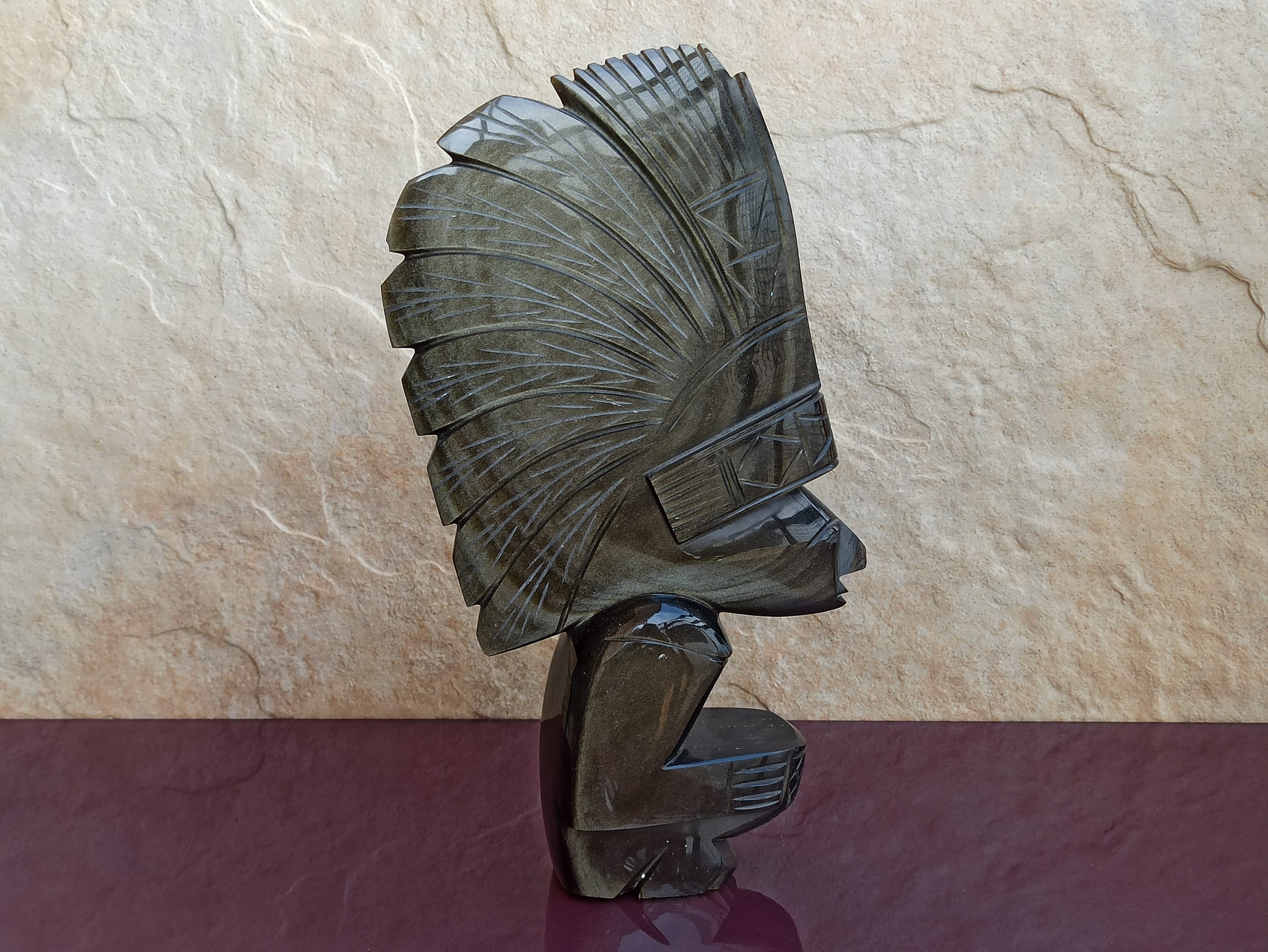 Black Obsidian Inca God Figurine, Obsidian Skull Huge, Carved Crystal ...