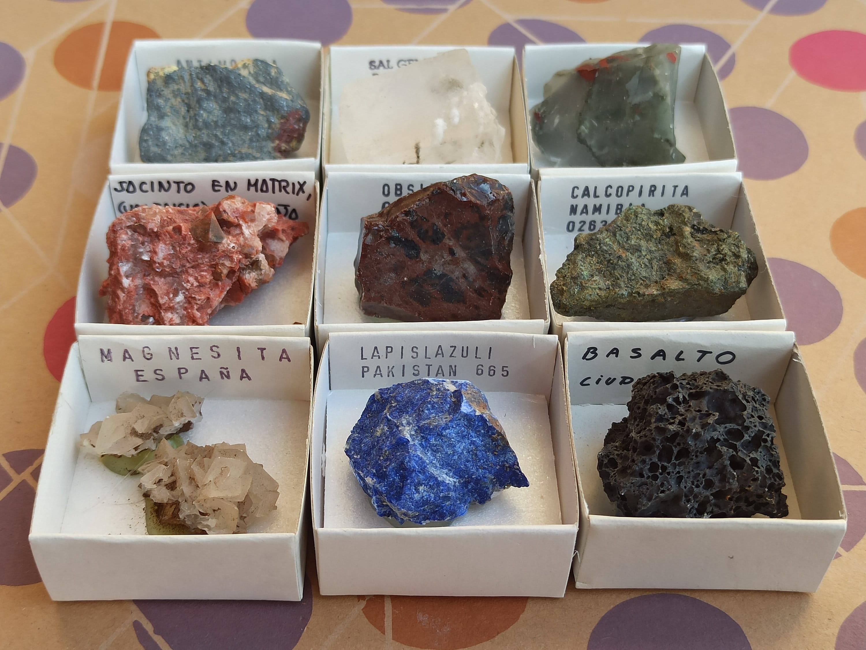 SET of 9 Minerals Collection Antimonite Lapis Lazuli Salt - Etsy