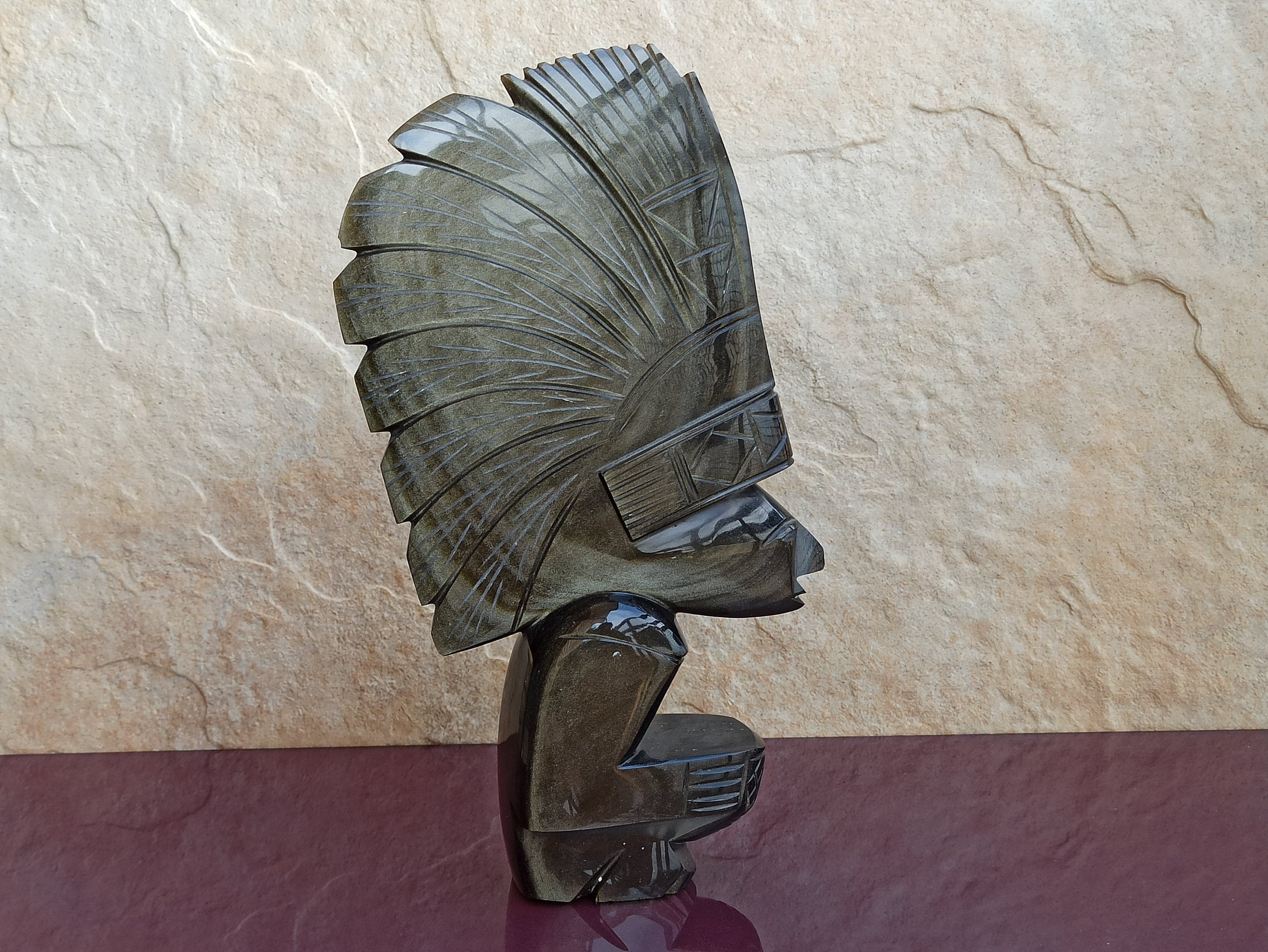 Black Obsidian Inca God Figurine, Obsidian Skull Huge, Carved Crystal ...