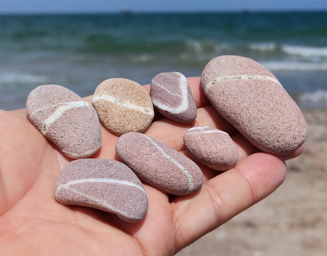 SET of 7 Wishing Stones, Irish Hag Stone, Healing Crystal, Bladder ...