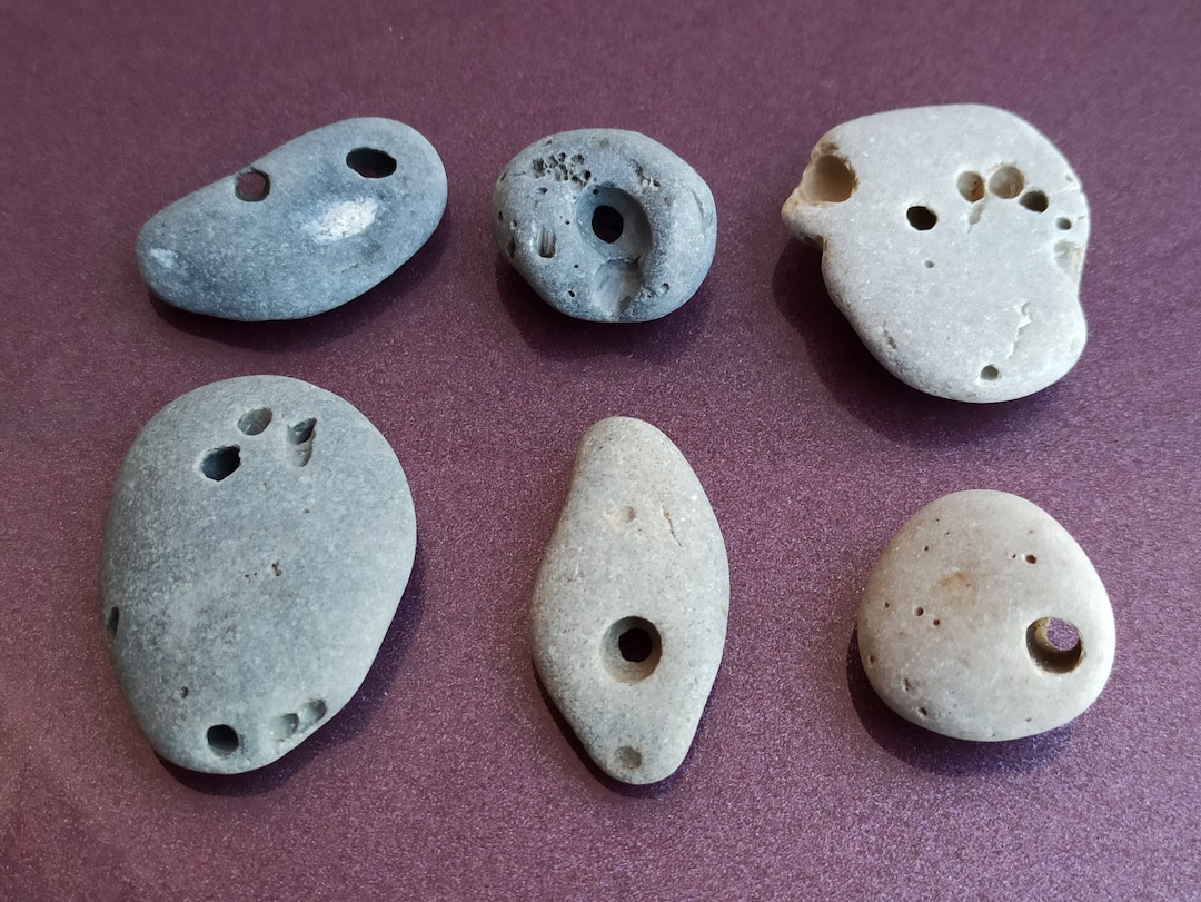 Chicken God Stone: Irish Hag Stone Wishing Amulet - Etsy