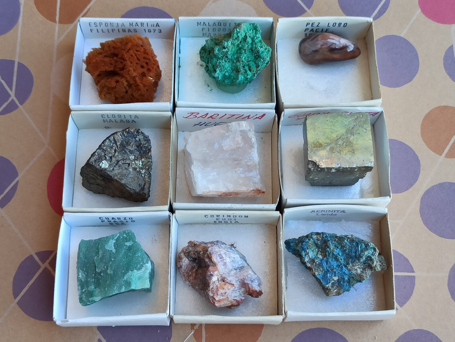 Minerals Collection SET of 9 Malachite Agate Chlorite - Etsy