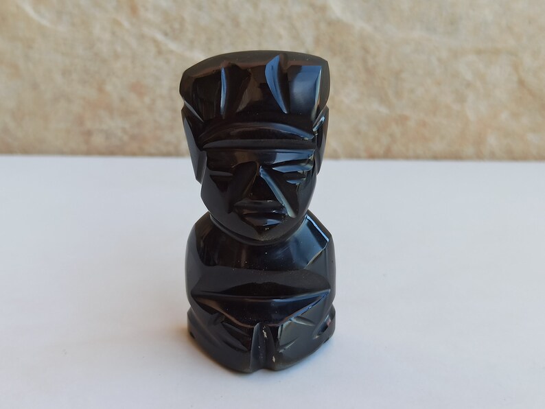 Black Obsidian Inca God Figurine: Hand Carved Crystal Sculpture - Etsy