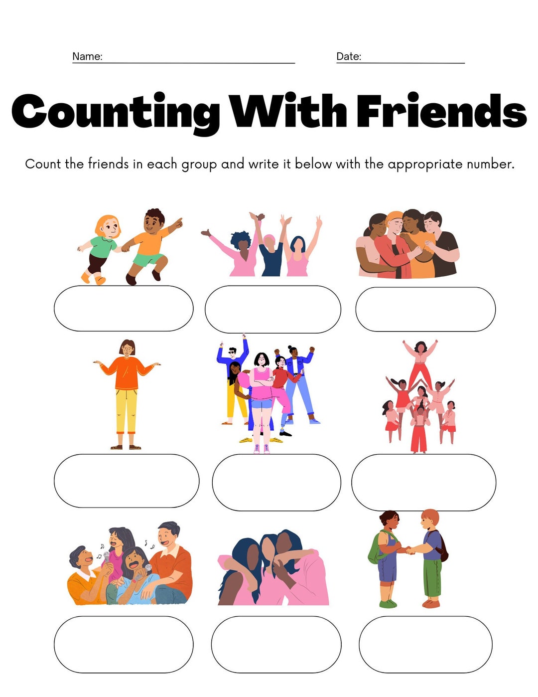 Counting Worksheet for Pre-k - 1st Grade - Etsy