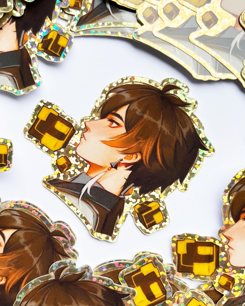Zhongli - Genshin Impact - Glitter Sticker - Etsy