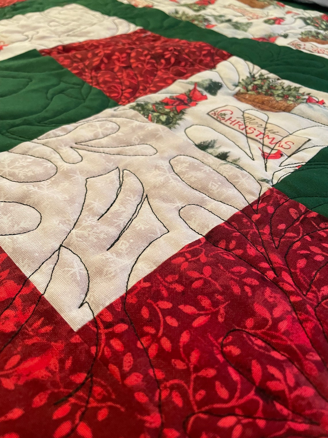 Cardinal Birds Christmas Throw Sized Quilt - Etsy