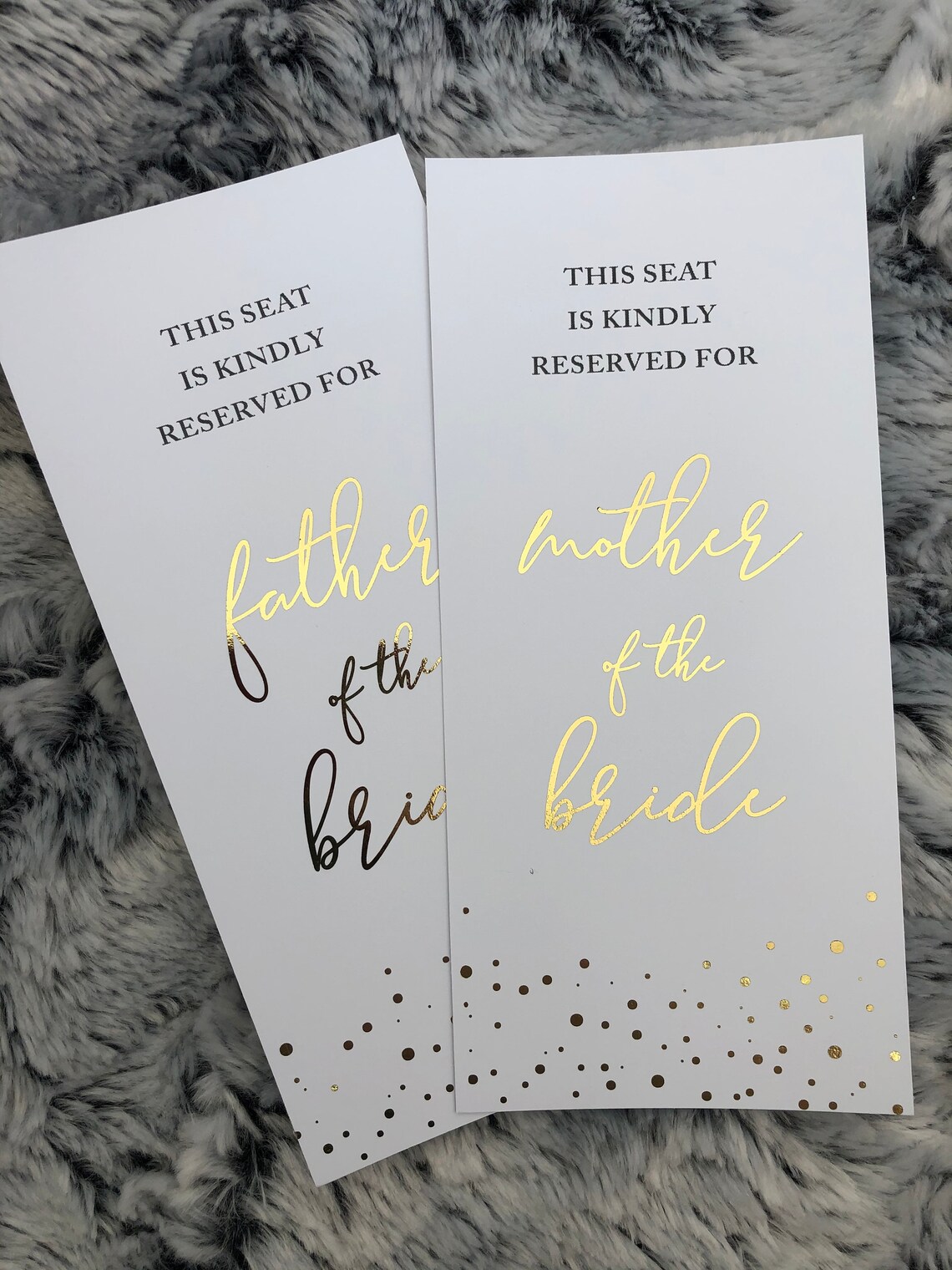 Foiled Seat Reservation Card Packs / Wedding Decor / Table | Etsy UK