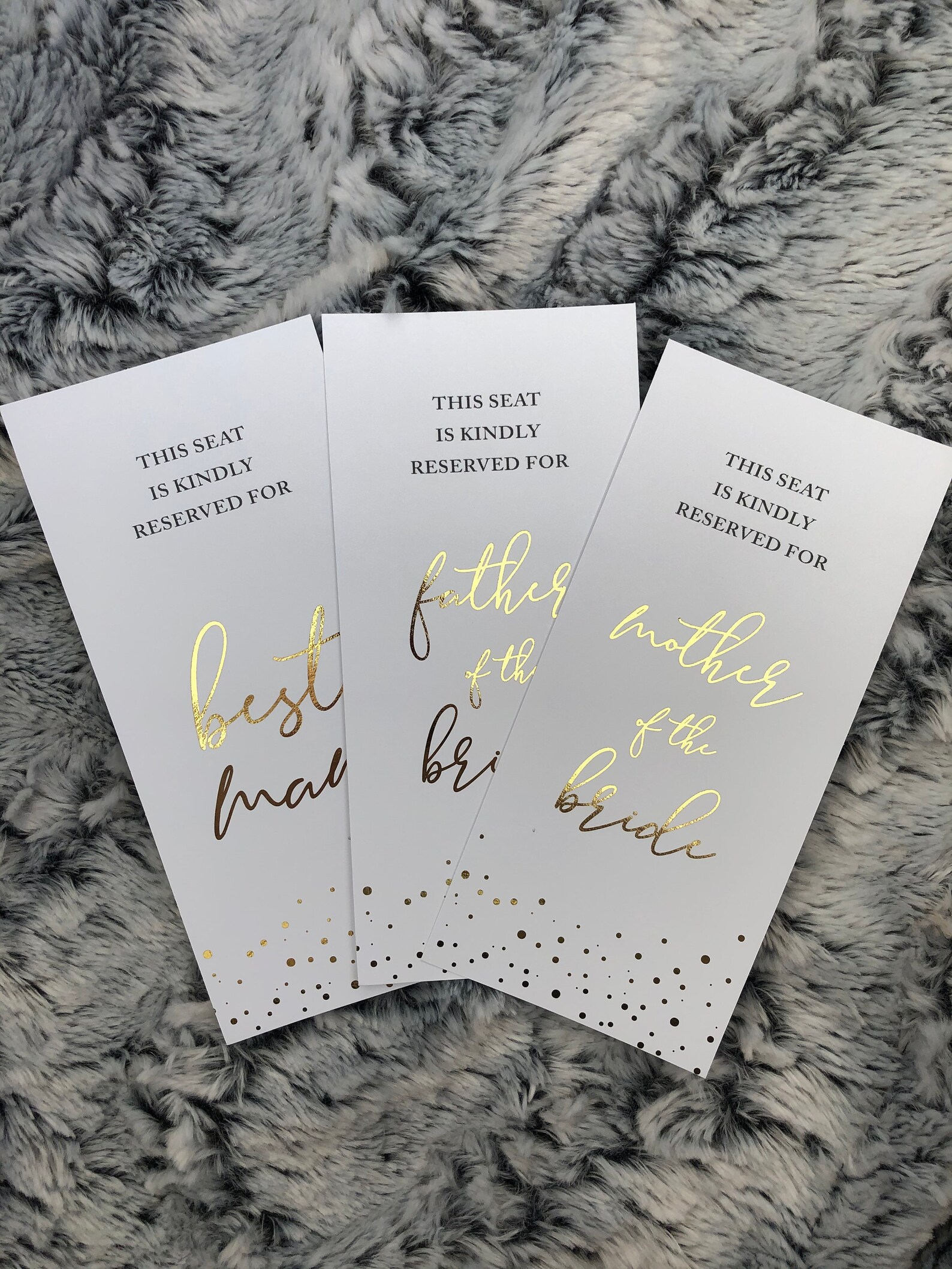 Foiled Seat Reservation Card Packs / Wedding Decor / Table | Etsy UK