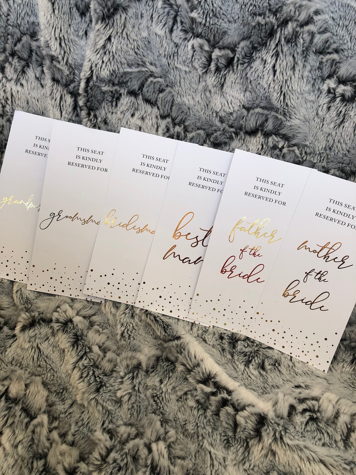 Foiled Seat Reservation Card Packs / Wedding Decor / Table | Etsy UK