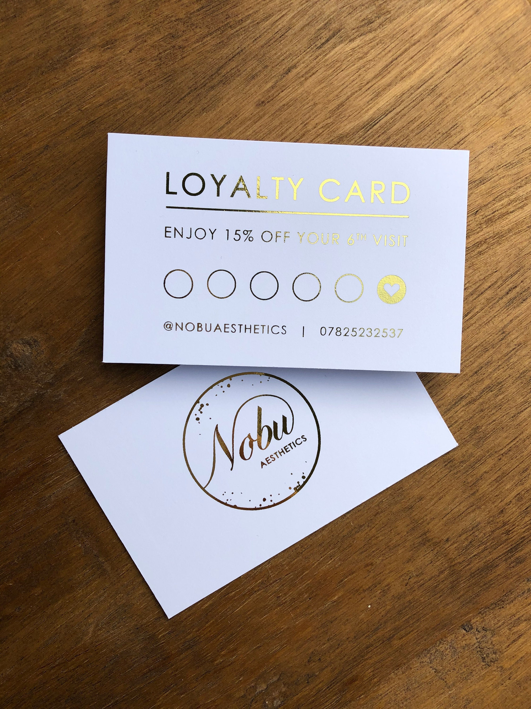 Foiled Loyalty Cards, Double Sided Personalised With Logo Business ...