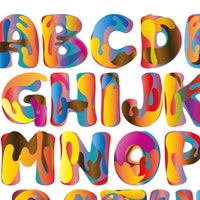 Color Font PNG and SVG Format Watercolor Font Birthday Letters and ...