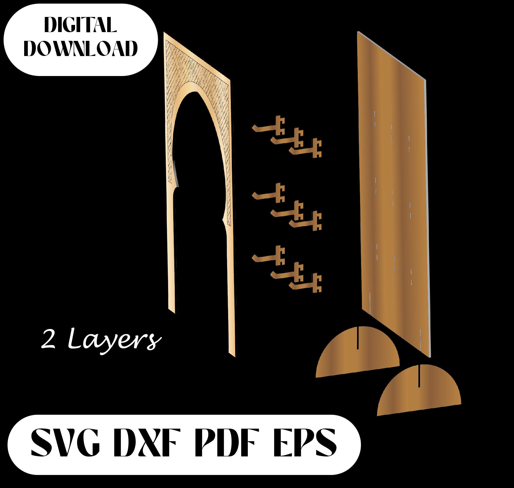 Two Layers Laser Cut Keychain Display Stand Svg Dxf Pdf Eps - Etsy