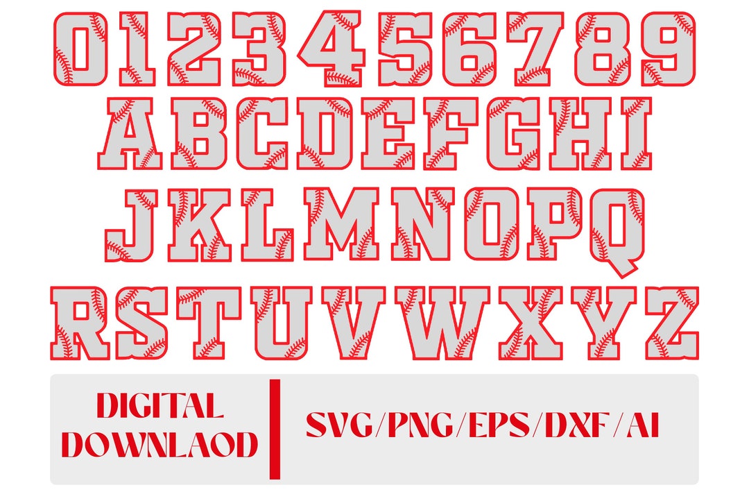 Baseball Font SVG: Letters and Numbers (digital Download) - Etsy Canada