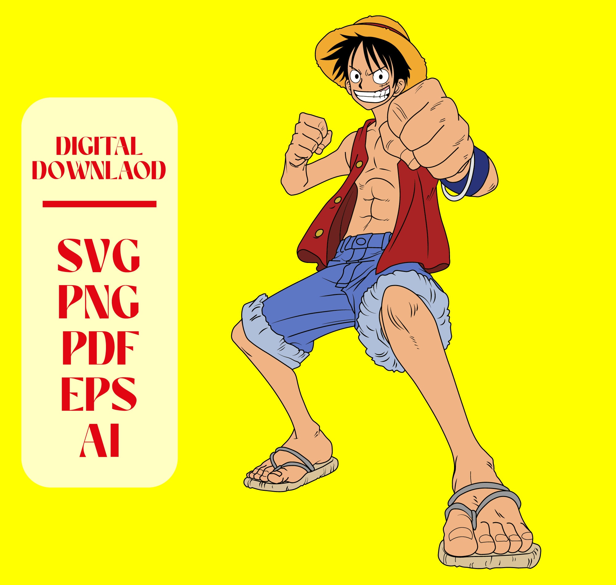 Monkey D Luffy Svg One Piece Svg - Etsy Australia