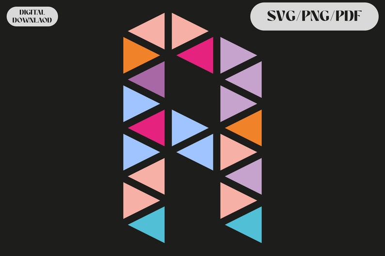 Alphabet Coloré SVG, PNG, PDF | Lettres Et Chiffres Géométriques ...