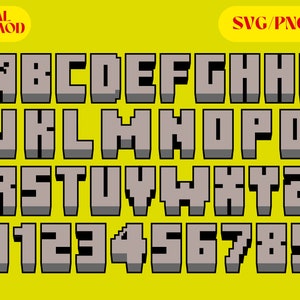 Minecraft Alphabets Svg | Minecraft Letters and Numbers Png - Etsy