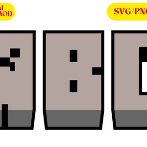 Minecraft Alphabets Svg | Minecraft Letters and Numbers Png - Etsy