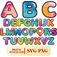 Watercolor Letters and Numbers PNG Watercolor Alphabet PNG Wedding ...