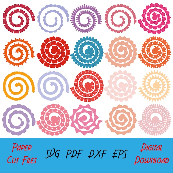 Rolled Flower Svg - Etsy