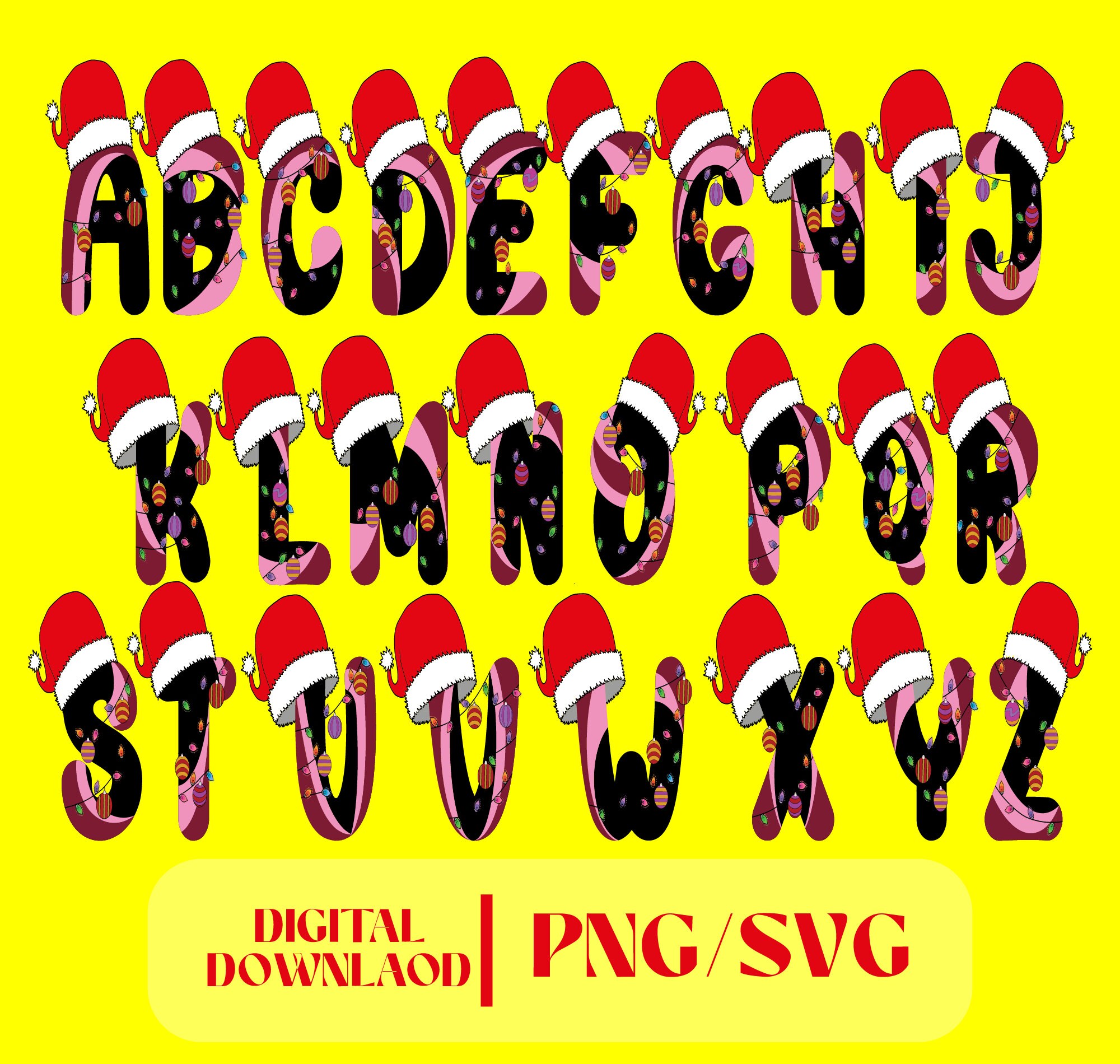 Christmas Font Svg Ang Png Format Christmas Clipart - Etsy UK