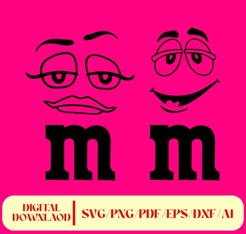 Candy Faces SVG With M Character Graphics, Cricut-ready (digital ...