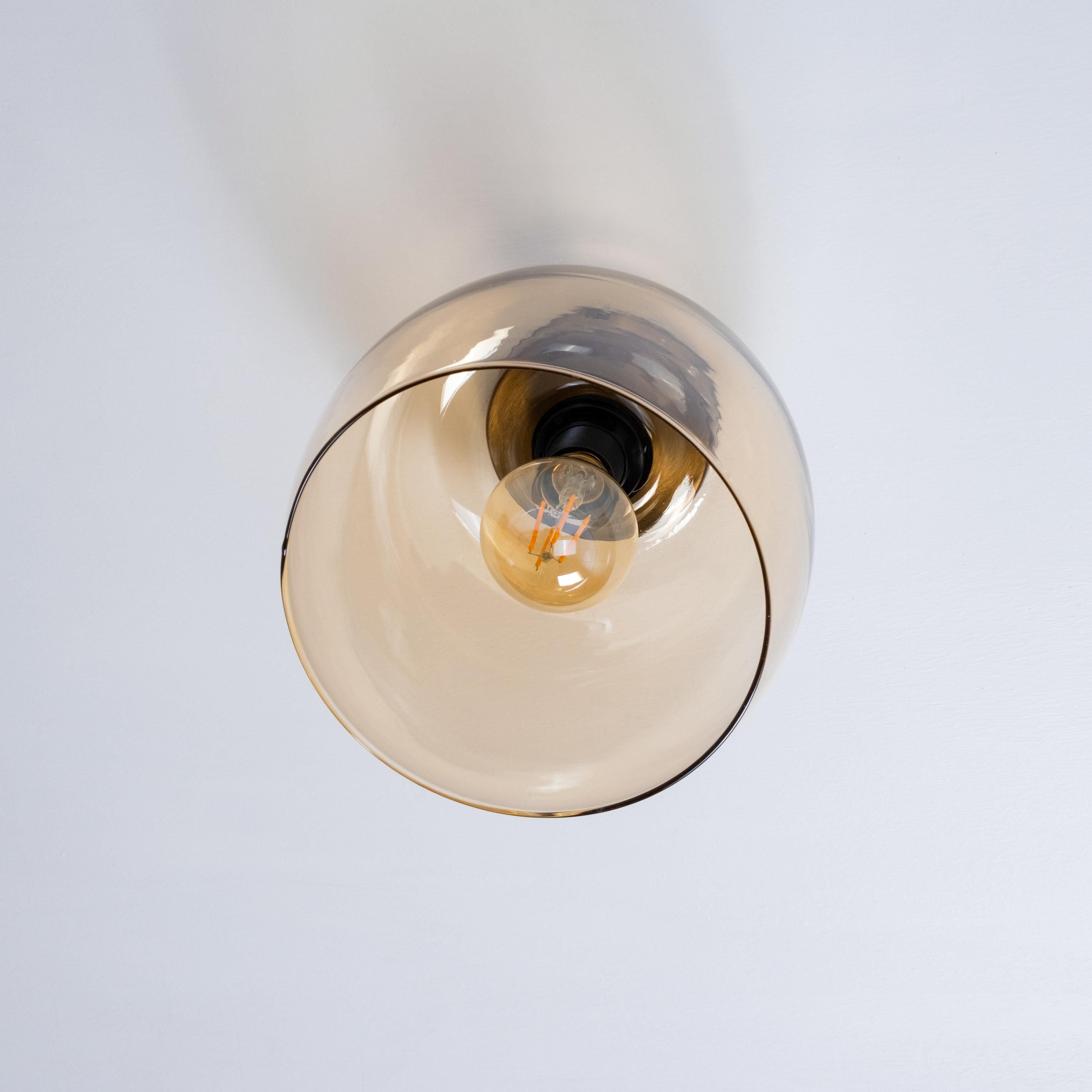Flush Mount Ceiling Light, Amber Glass Ceiling Lamp, Art Deco Kitchen ...