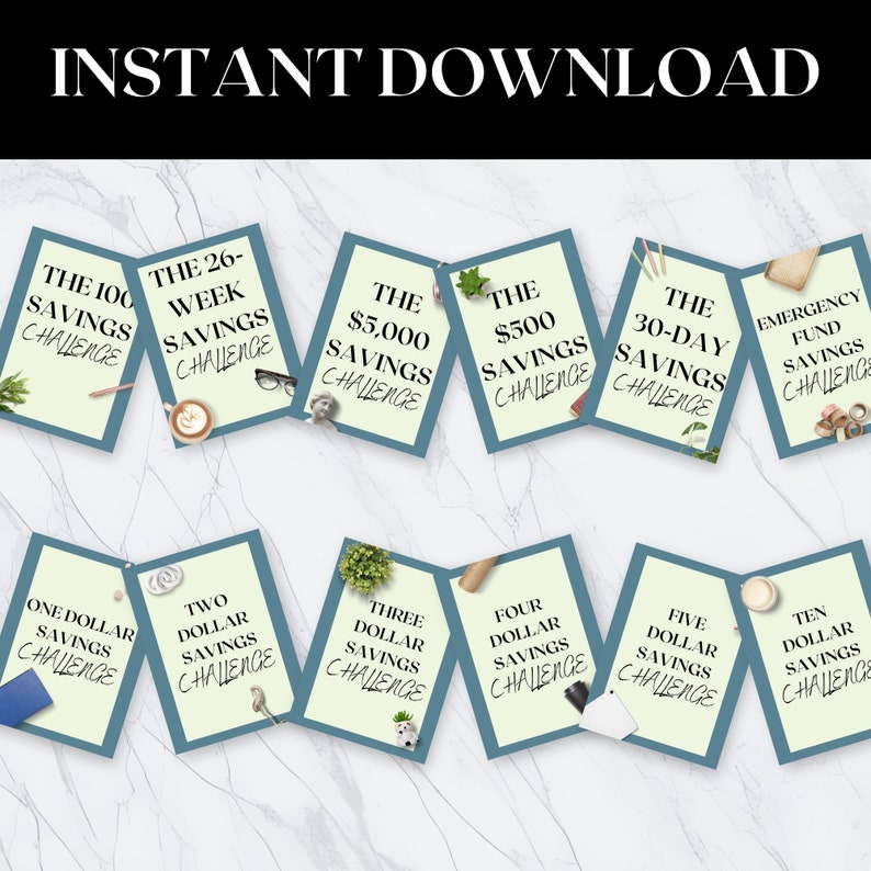 Savings Challenge | Savings Tracker | Challenge Bundle | Savings ...