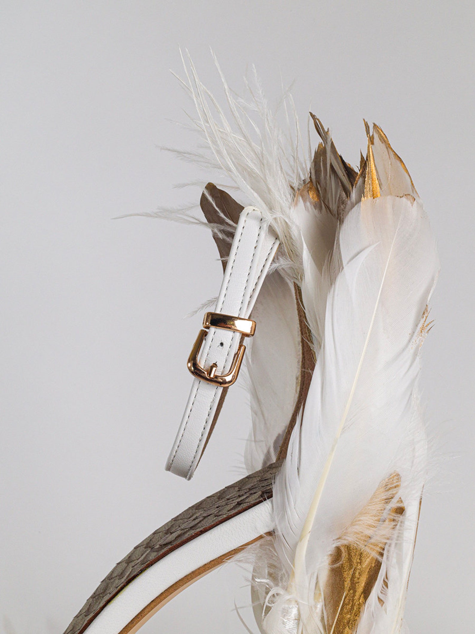 Custom Wedding Block Heels With Feathers , Fairy Fur Bridal Shoes, Fur ...