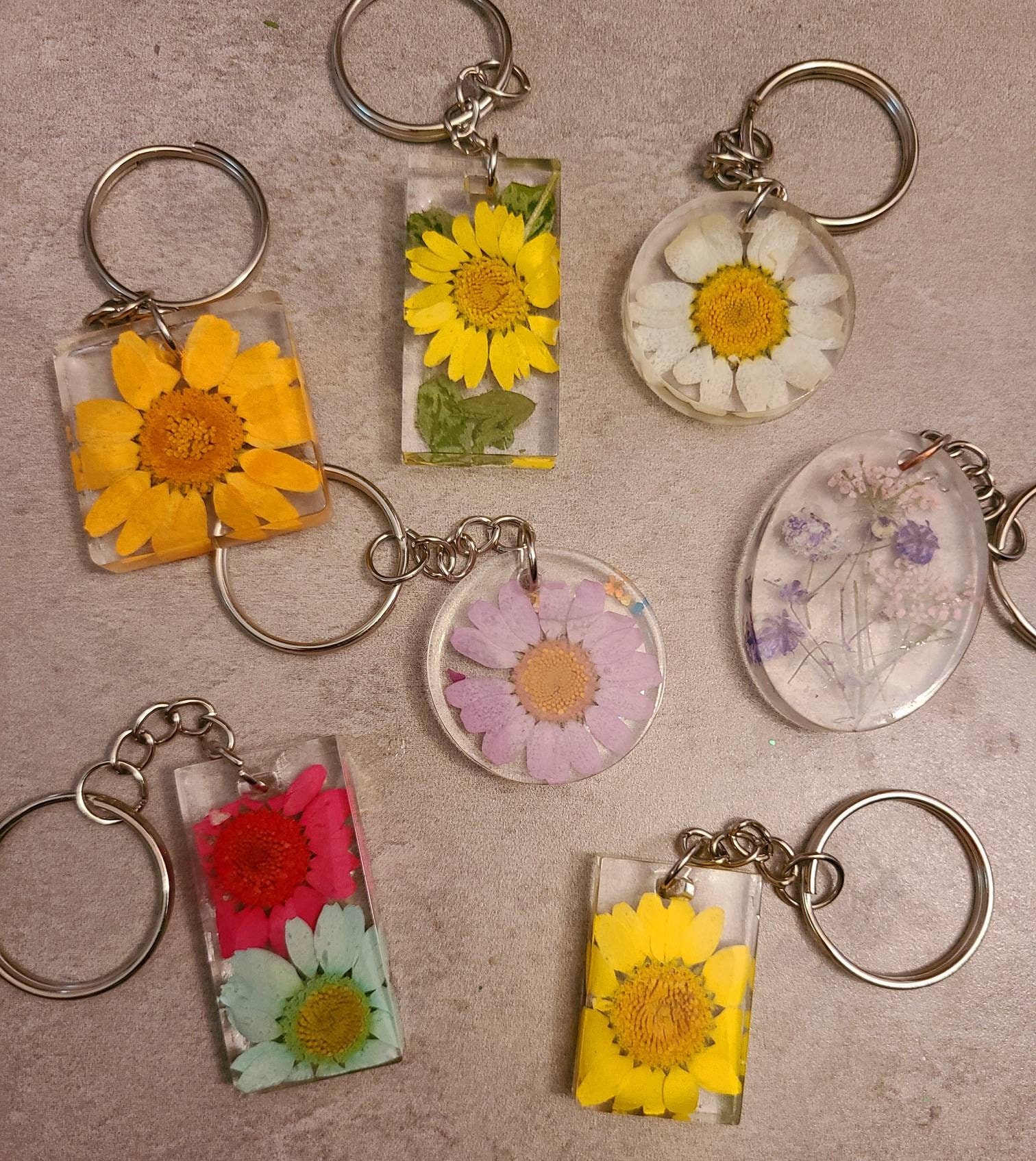 Small Custom Floral Keychains - Etsy
