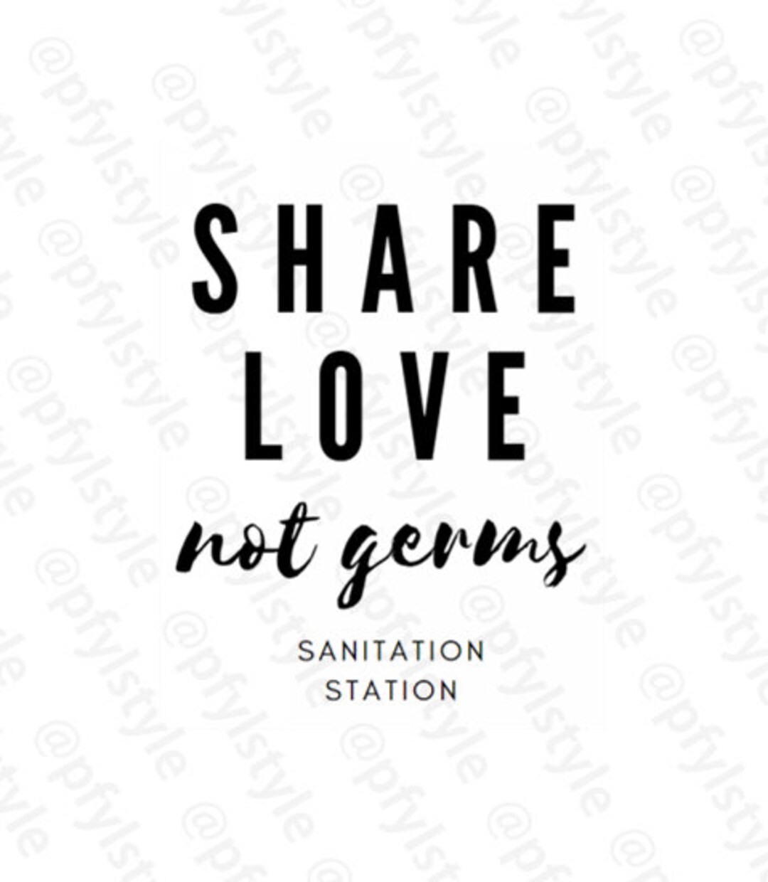 Share Love Not Germs | Labels | Print Yourself | DIY | Stickers ...